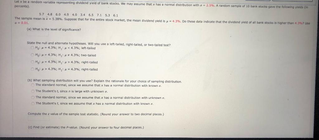 Solved Let x be a random variable representing dividend | Chegg.com