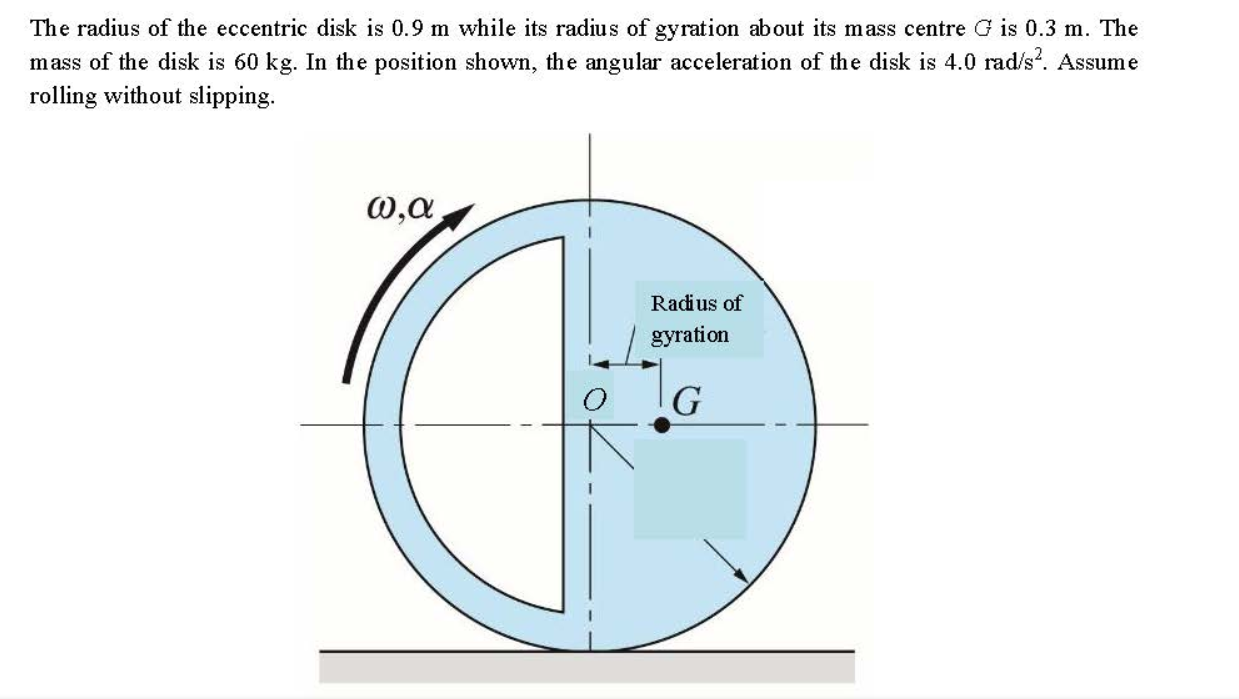 Solved 1)Draw FBD and kinetic diagram, and any other | Chegg.com