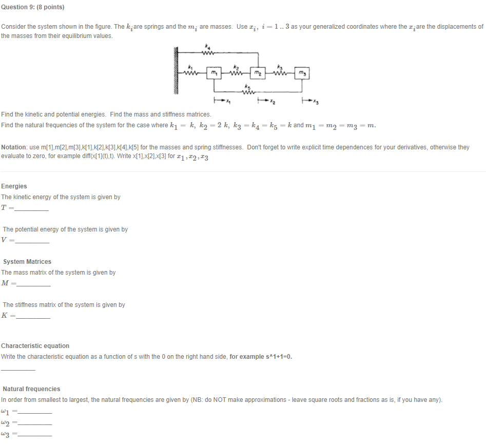 Solved Question 9: (8 points) Consider the system shown in | Chegg.com
