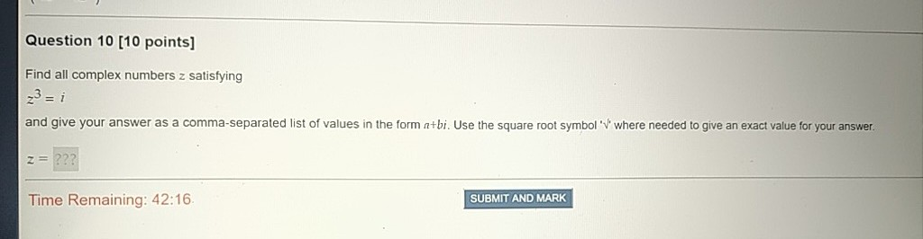 Solved Question 10 [10 points] Find all complex numbers z | Chegg.com