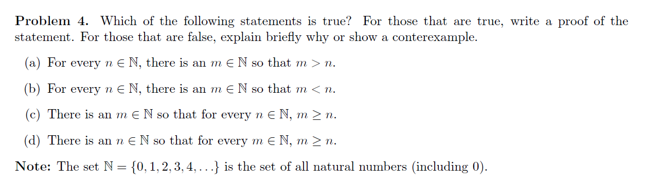 Solved Problem 4. Which of the following statements is true? | Chegg.com