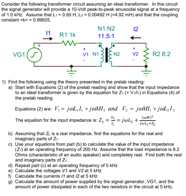 Solved Consider the following transformer circuit assuming | Chegg.com