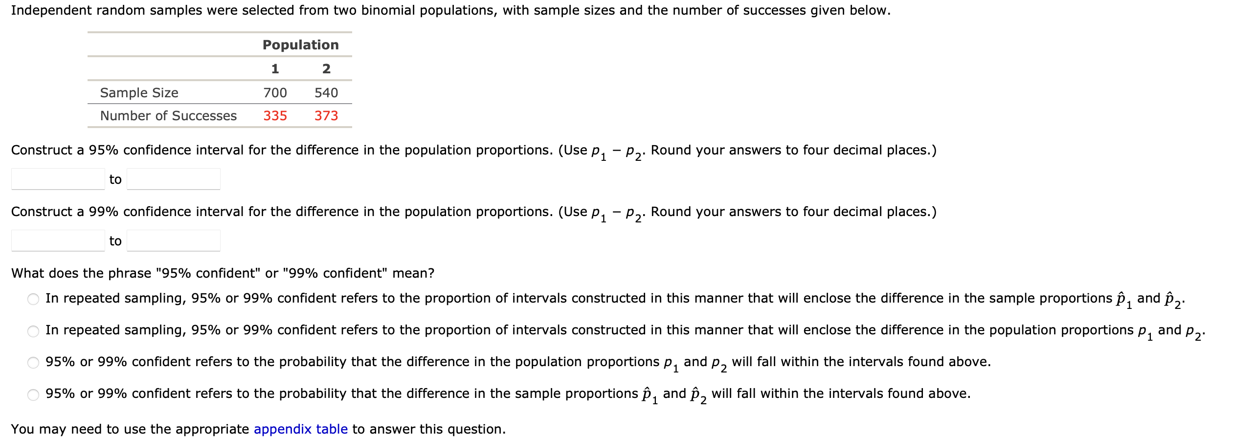 Solved Independent random samples were selected from two | Chegg.com