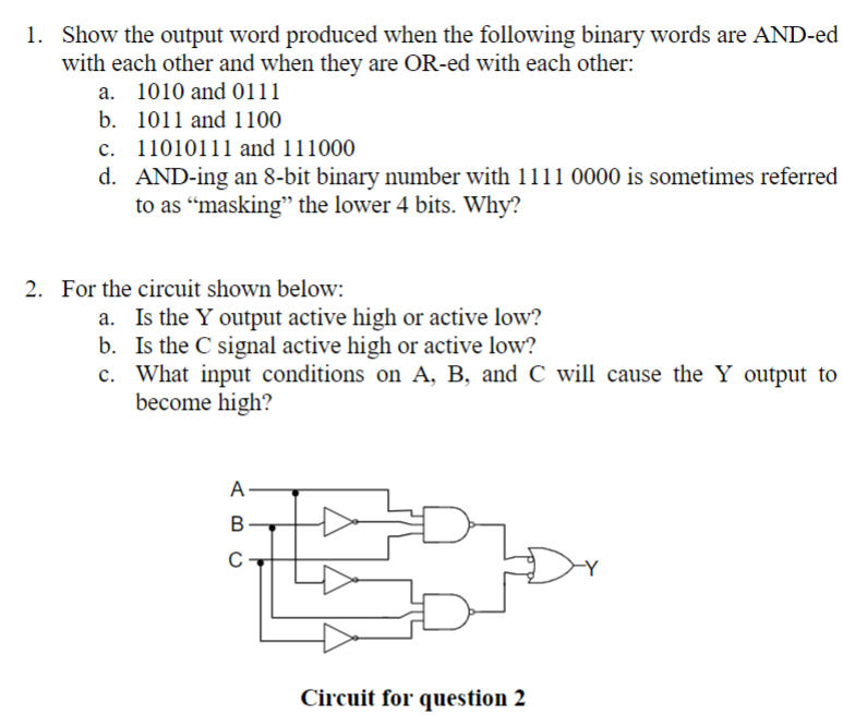 Solved 1. Show the output word produced when the following | Chegg.com