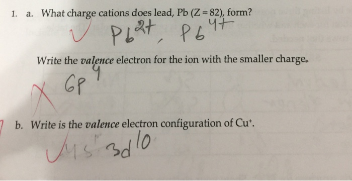 Solved 1. a. What charge cations does lead, Pb (Z- 82), | Chegg.com