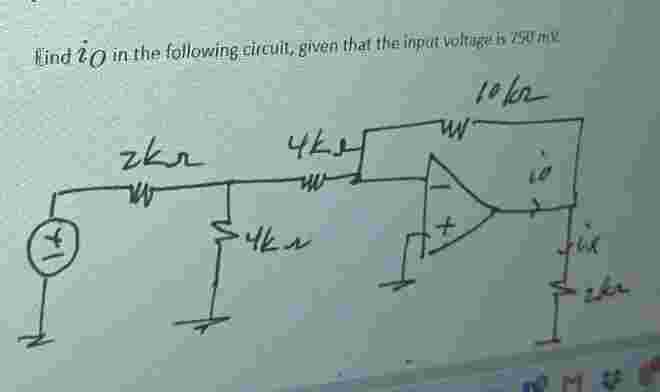 Solved find i O 20 ﻿in the following circuit, given that the | Chegg.com