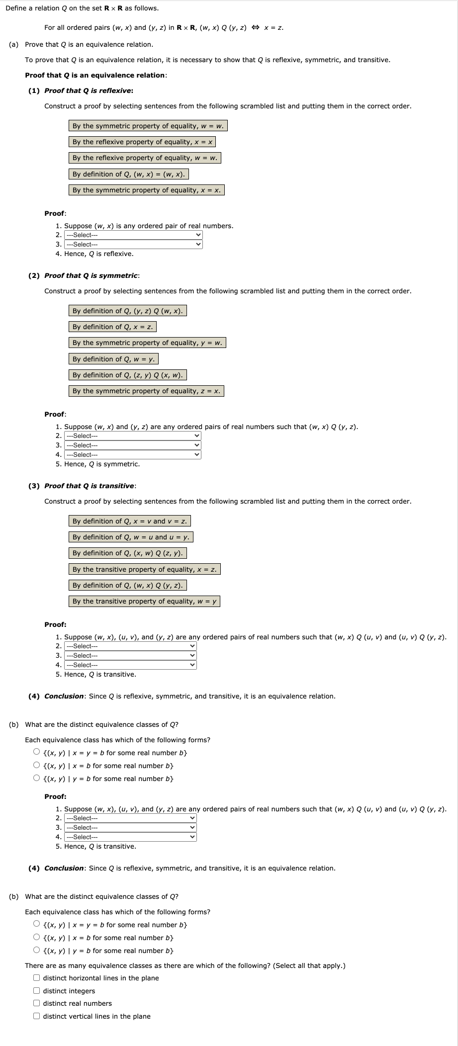 Solved Define a relation Q on the set Rx R as follows. For | Chegg.com
