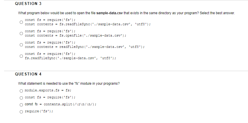 Solved QUESTION 1 Looking at the sample program below and | Chegg.com