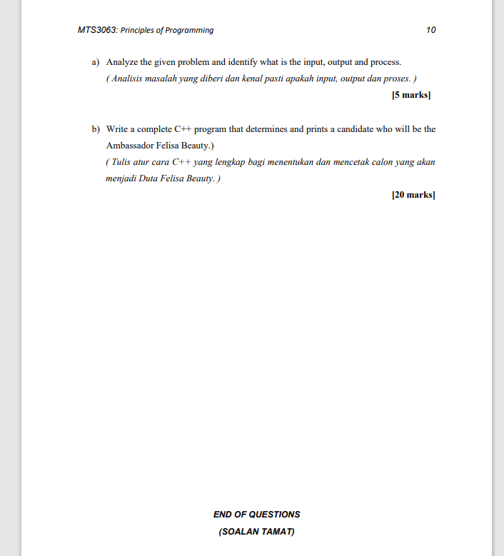Solved SECTION A: (30 marks) Instruction: Answer all | Chegg.com