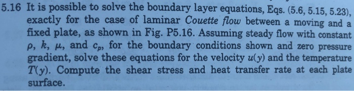 5.16 It is possible to solve the boundary layer | Chegg.com