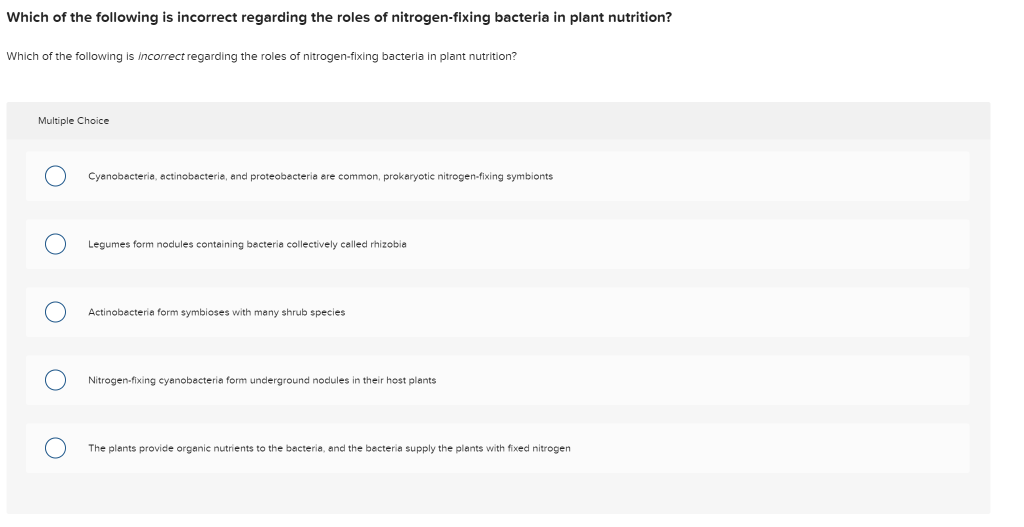 Solved Which of the following is incorrect regarding the | Chegg.com