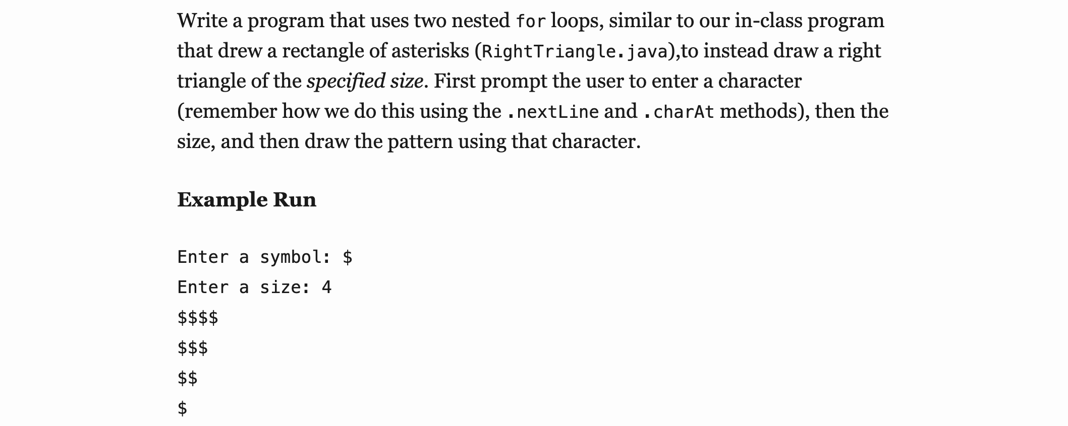 Solved Write a program that uses two nested for loops, | Chegg.com