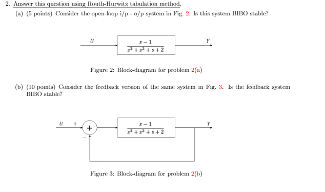 Solved 2. Answer this question using Routh-Hurwitz | Chegg.com