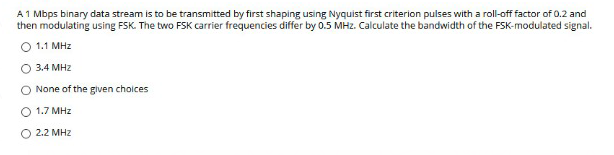 Solved A 1 Mbps binary data stream is to be transmitted by | Chegg.com