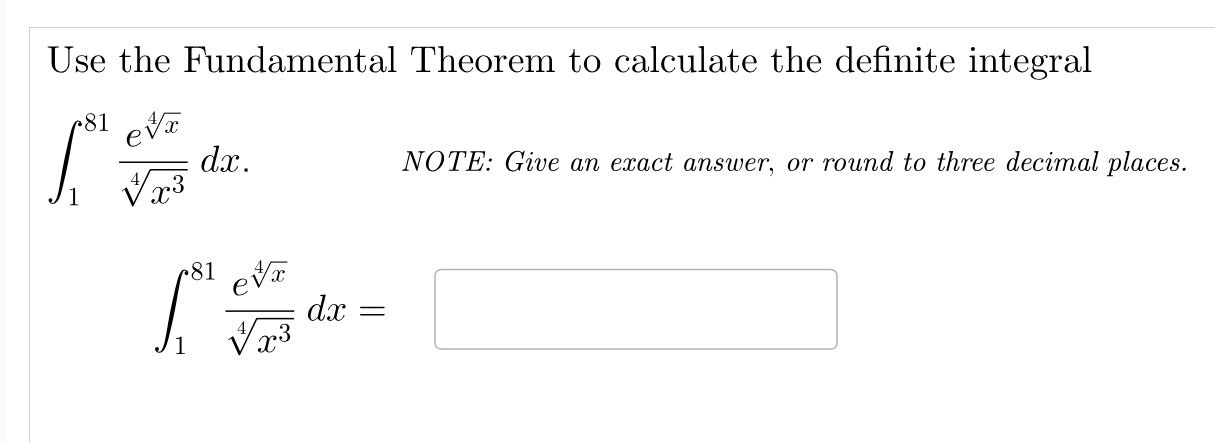 Solved Use the Fundamental Theorem to calculate the definite | Chegg.com