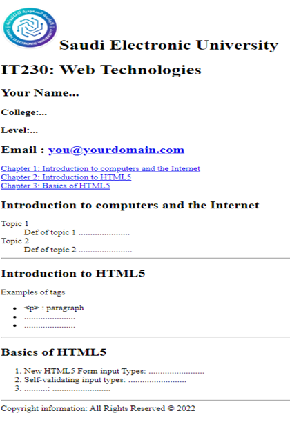 Solved Question One : Create Ex1.html according to the | Chegg.com