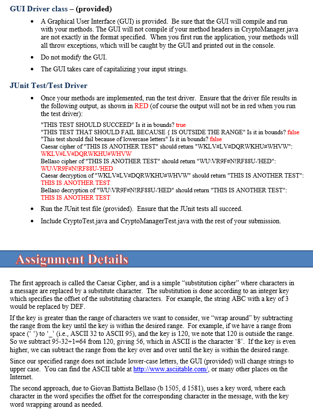 CMSC203 Assignment #3 In cryptography, encryption is | Chegg.com