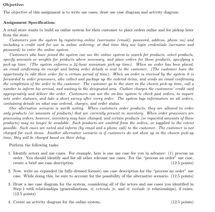 (Solved) : Objective Objective Assignment Write Use Cases Draw Use Case ... (Solved) : Objective Objective Assignment Write Use Cases Draw Use Case ...
