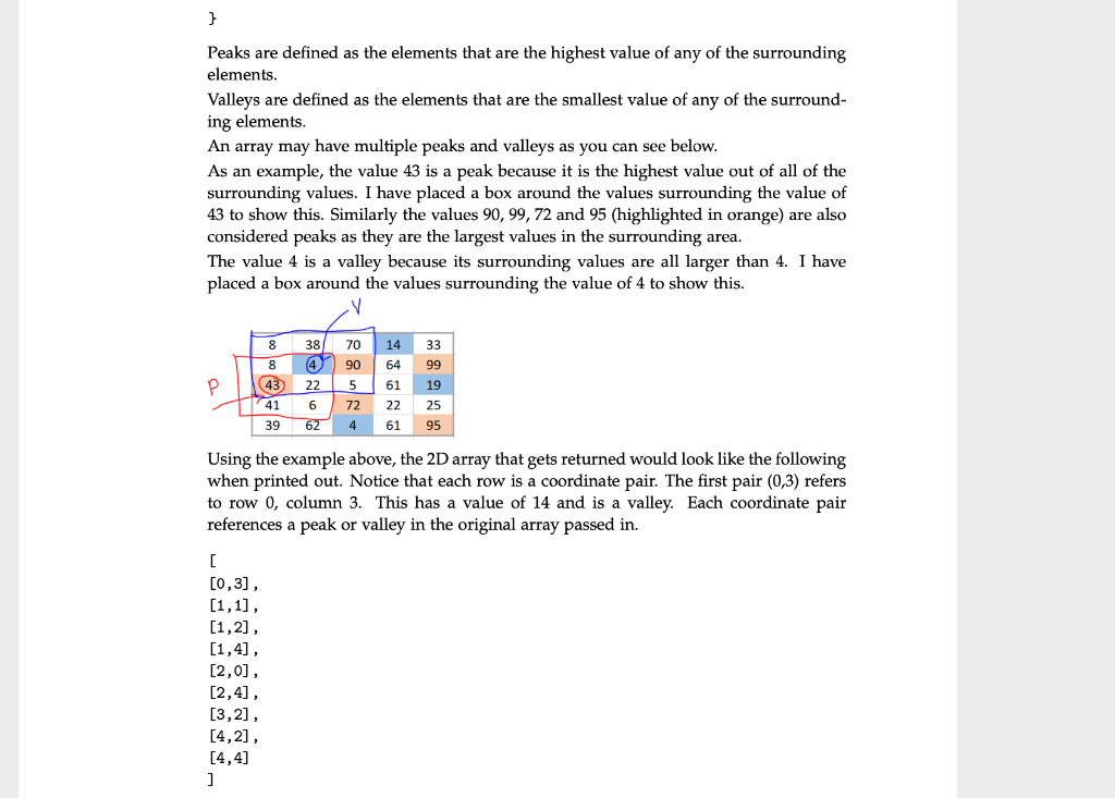 Solved (e) Write a function named peaksAndValleys (arr) that | Chegg.com