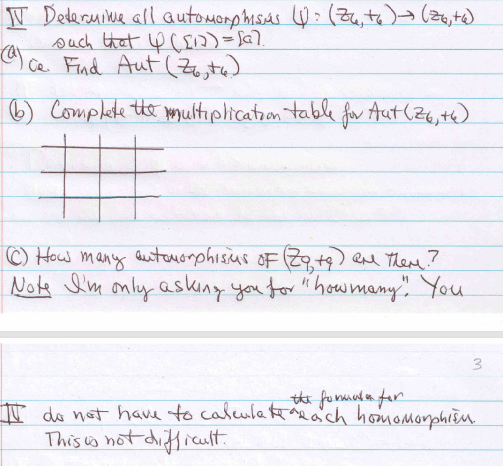 Solved IN Determine all automorpusas 4 (26, +6 ) ( 26, 6) | Chegg.com