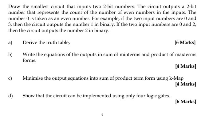 Solved Draw the smallest circuit that inputs two 2-bit | Chegg.com