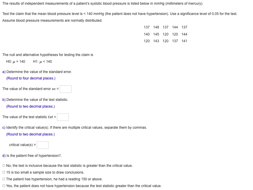 Solved The results of independent measurements of a | Chegg.com