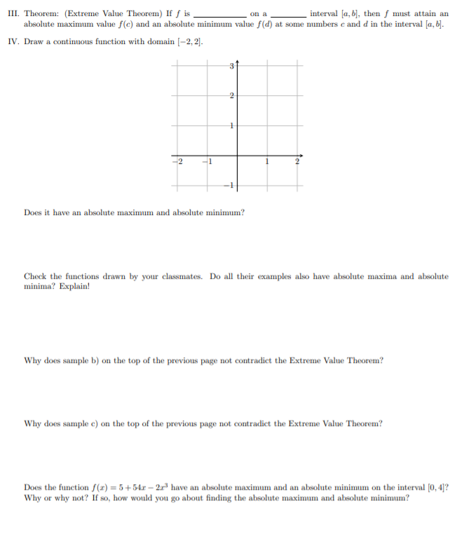 Solved The Extreme Value Theorem What does it take to be | Chegg.com