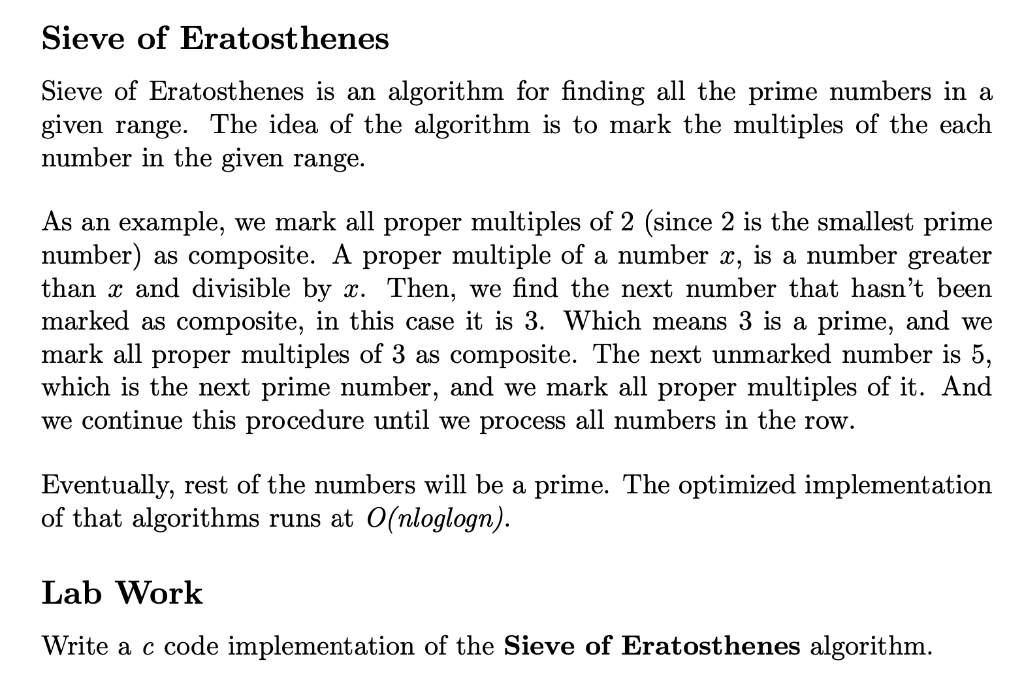 Solved Sieve of Eratosthenes Sieve of Eratosthenes is an | Chegg.com