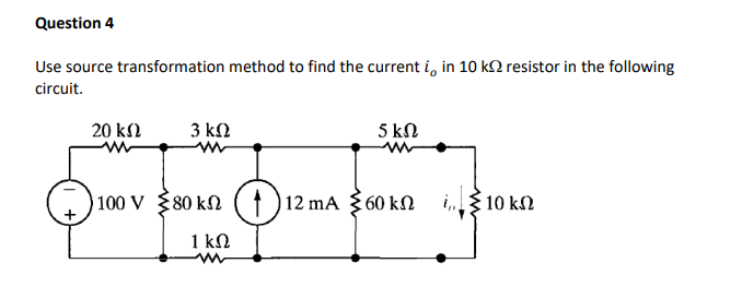 Solved Use source transformation method to find the current | Chegg.com