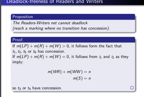 Deadlock-treeness of Readers and Writers Proposition | Chegg.com
