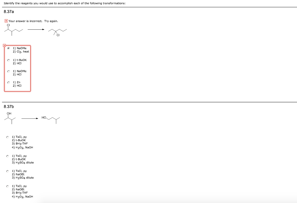 Solved Identify the reagents you would use to accomplish | Chegg.com