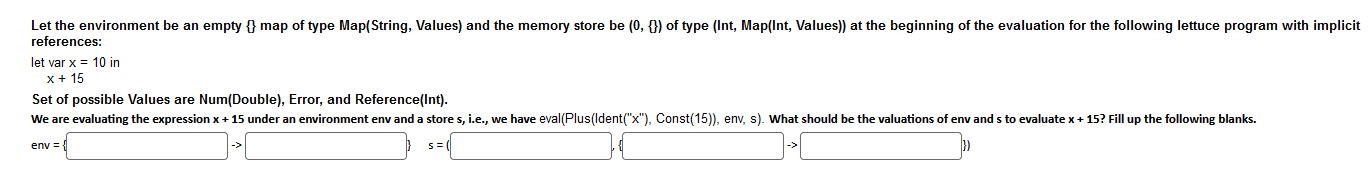 Solved references:let varx=10 ﻿inx+15Set of possible Values | Chegg.com