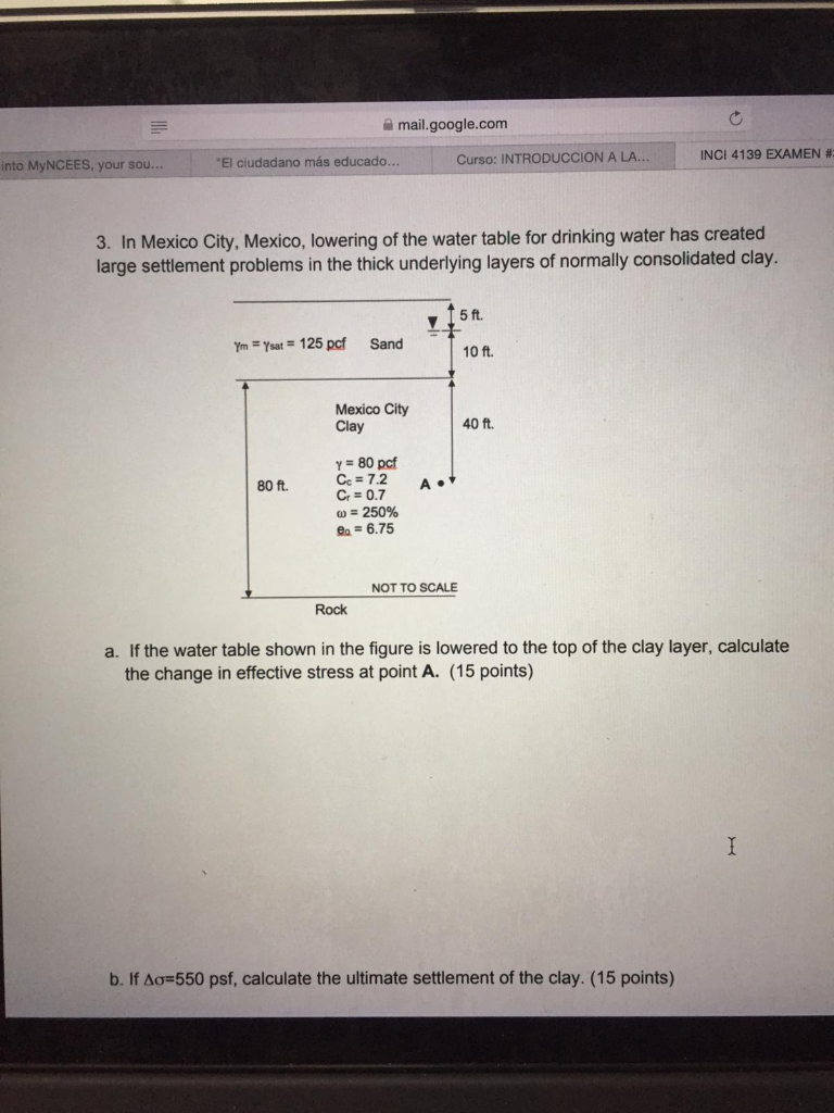 Solved mail.google.com into MyNCEES, your sou... "El | Chegg.com