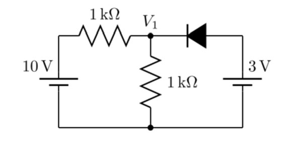 Solved In the circuit below, please calculate V1 and the | Chegg.com