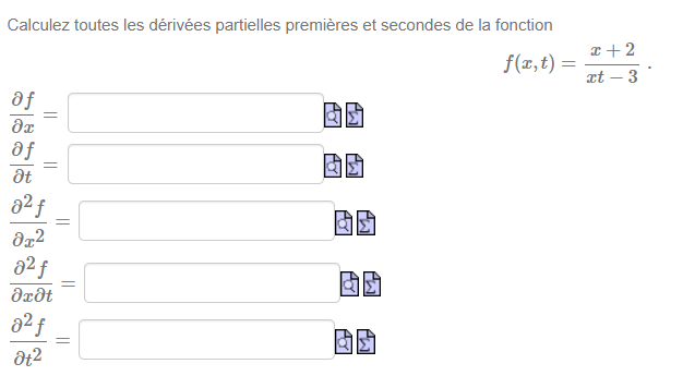 Solved Calculez toutes les dérivées ﻿partielles | Chegg.com