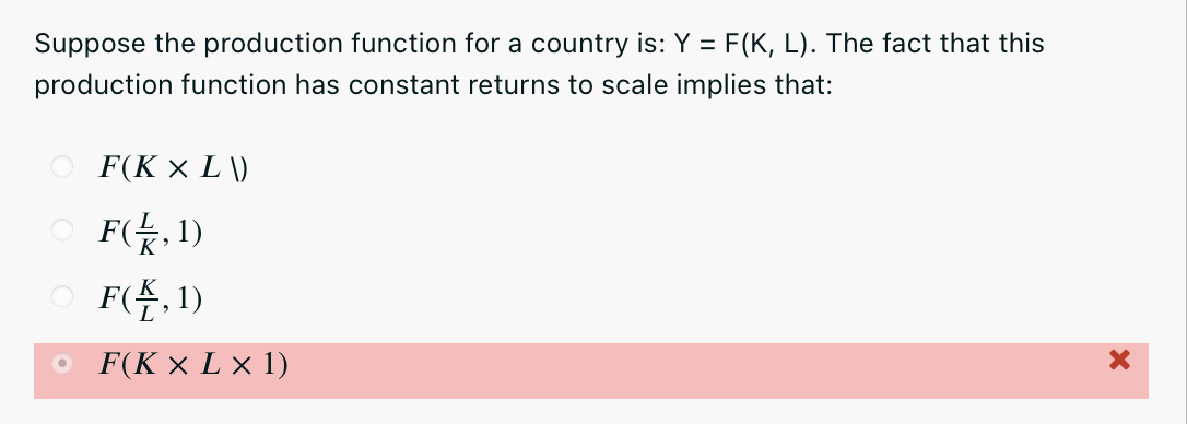 Solved Suppose the production function for a country is: | Chegg.com