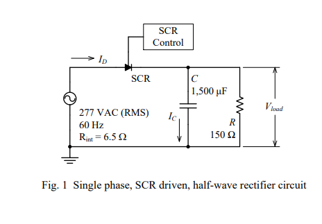 Solved A single SCR is connected into a circuit as shown in | Chegg.com
