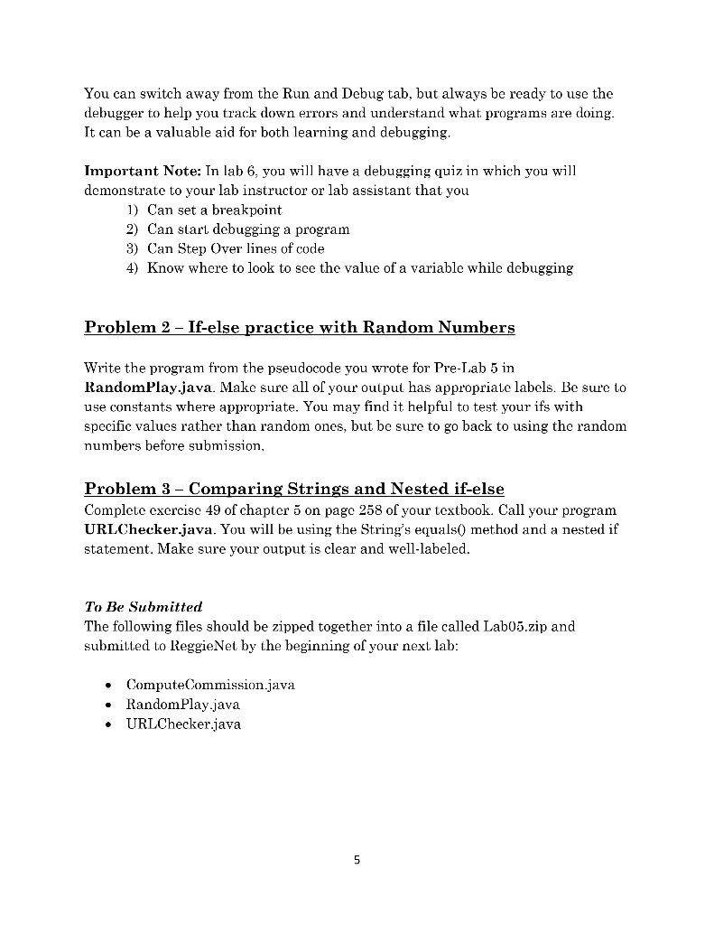 Solved Java: Lab 5 If Statements and the VS Code | Chegg.com