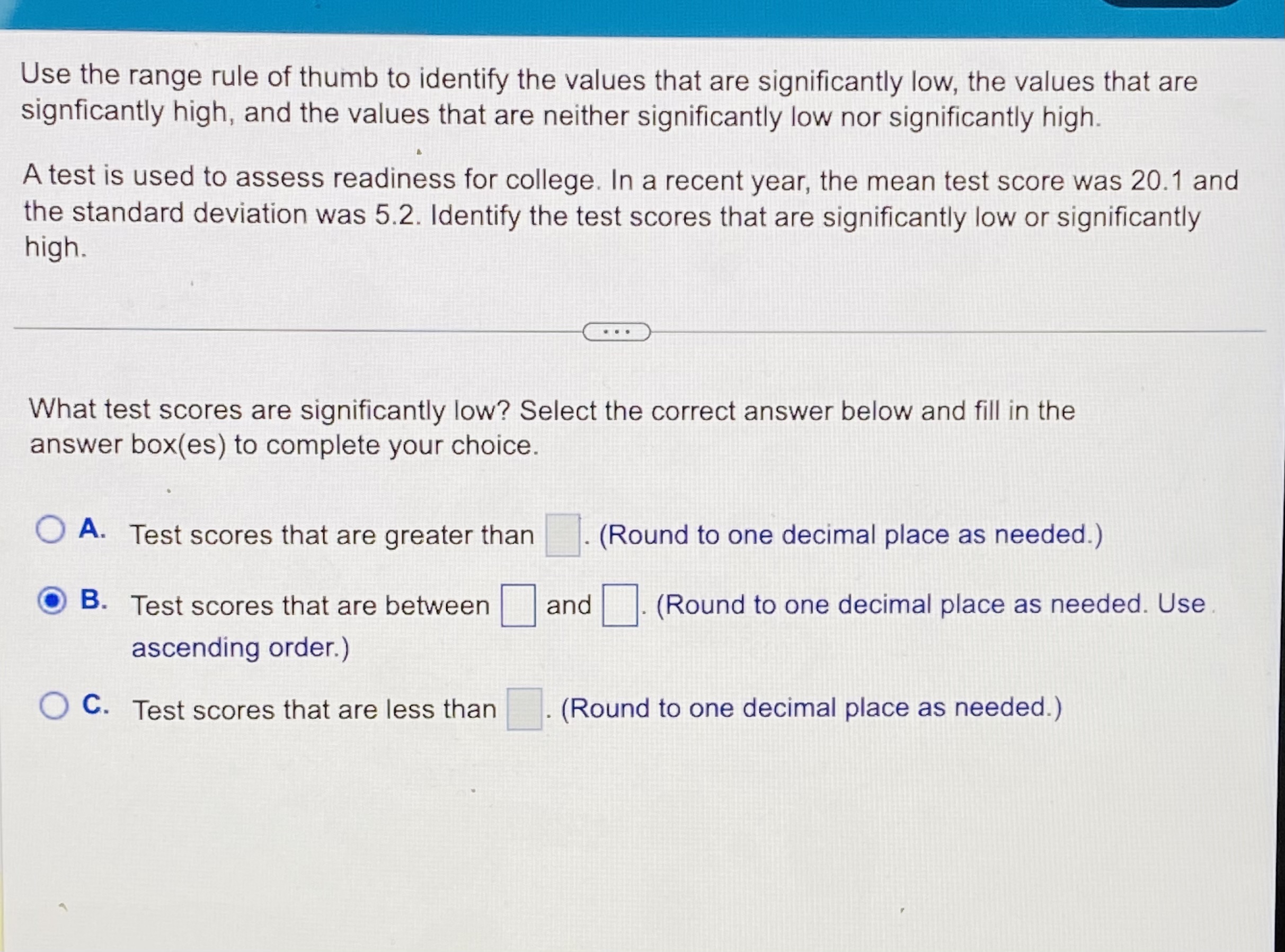 Solved Use the range rule of thumb to identify the values | Chegg.com