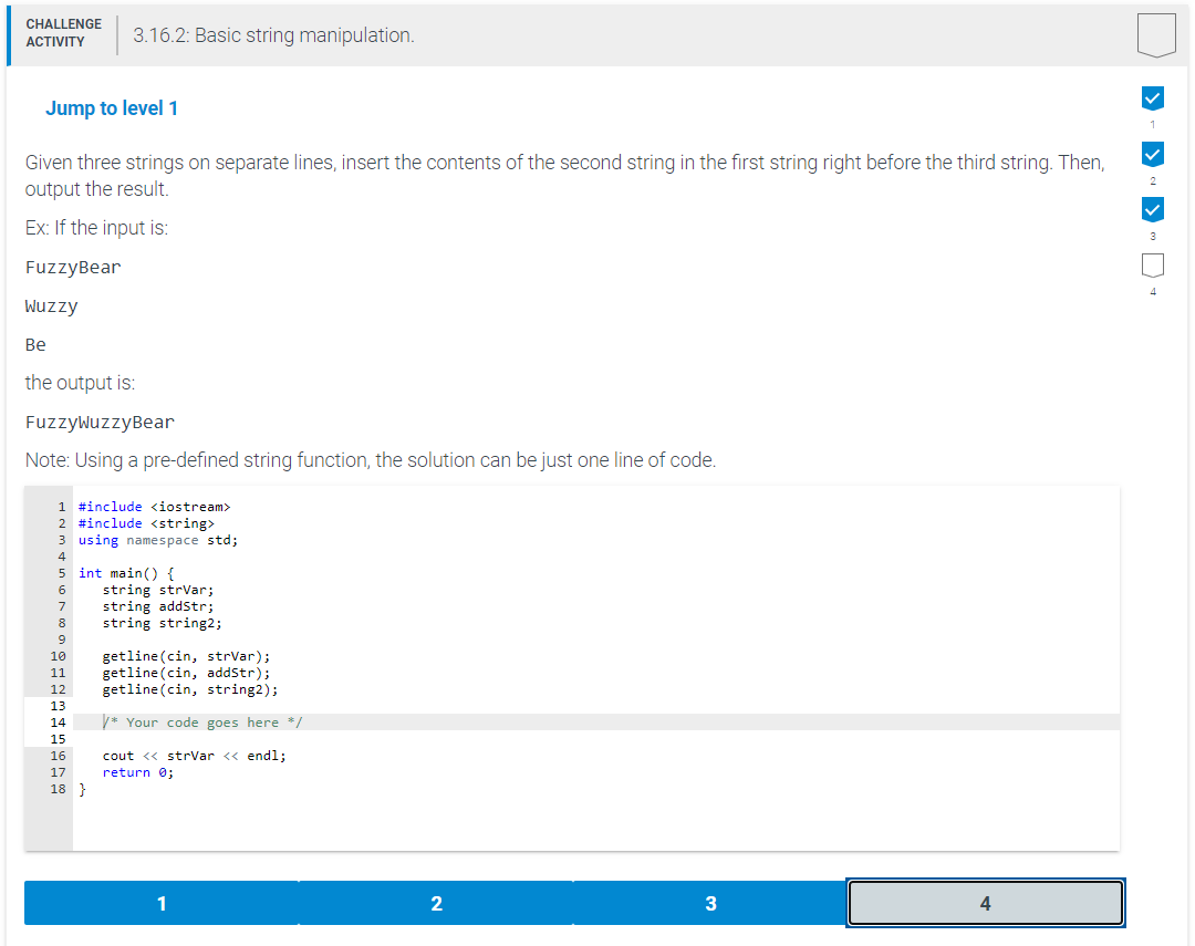 Solved C 3 16 2 Basic String Manipulation Given Chegg