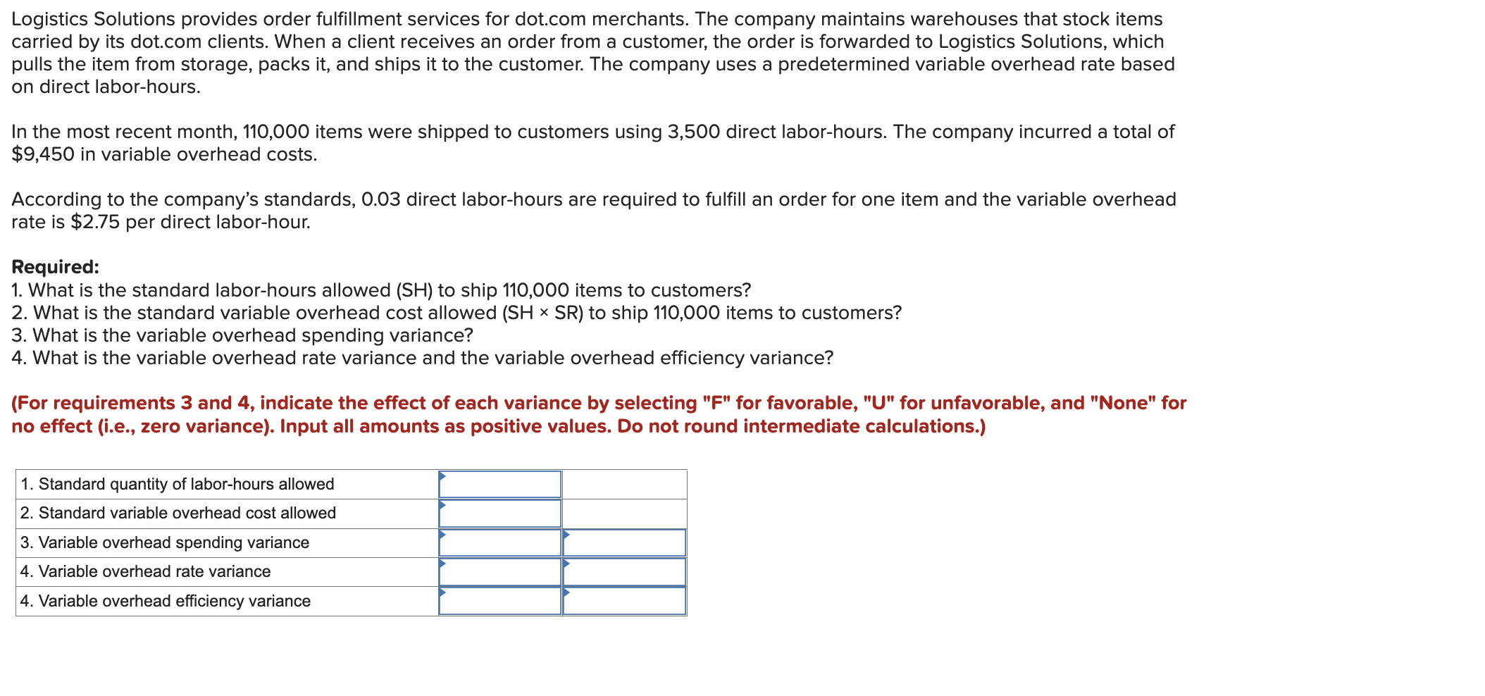 Solved Logistics Solutions provides order fulfillment | Chegg.com