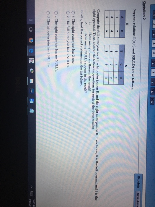 Solved Question 2 10 points Save Answ as follows: are | Chegg.com