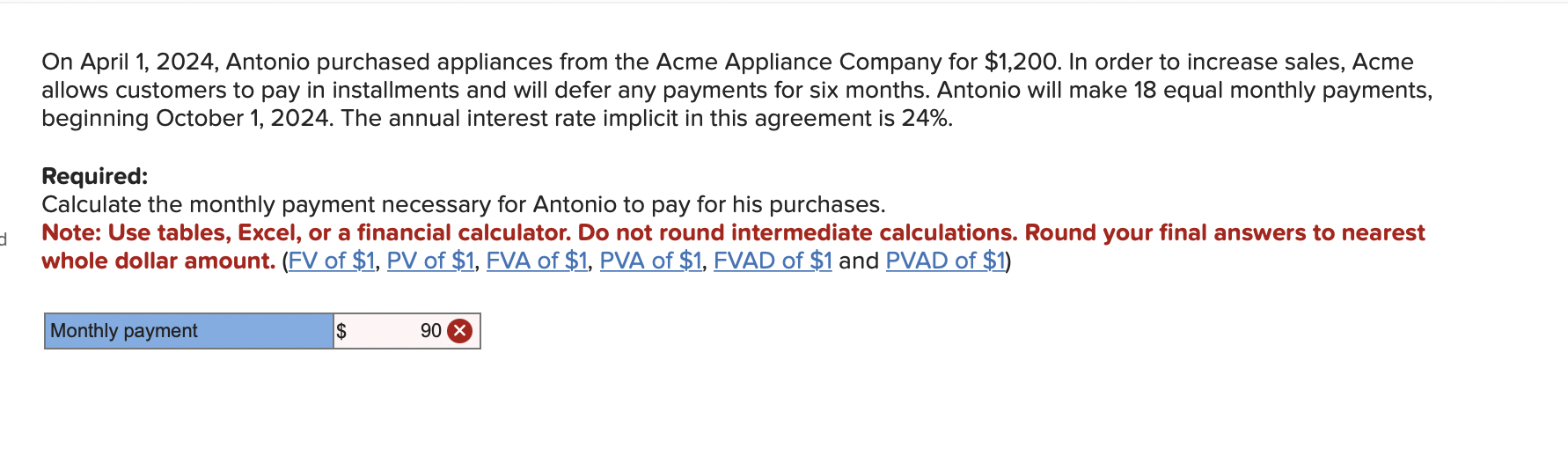 Solved On April 1, 2024, Antonio purchased appliances from | Chegg.com