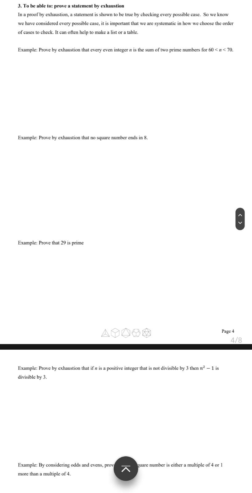 Solved 3. To be able to: prove a statement by exhaustion In | Chegg.com