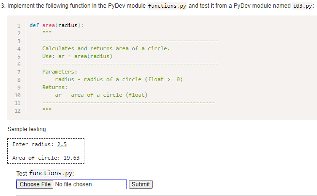 Solved 3 Implement The Following Function In The Pydev 5732