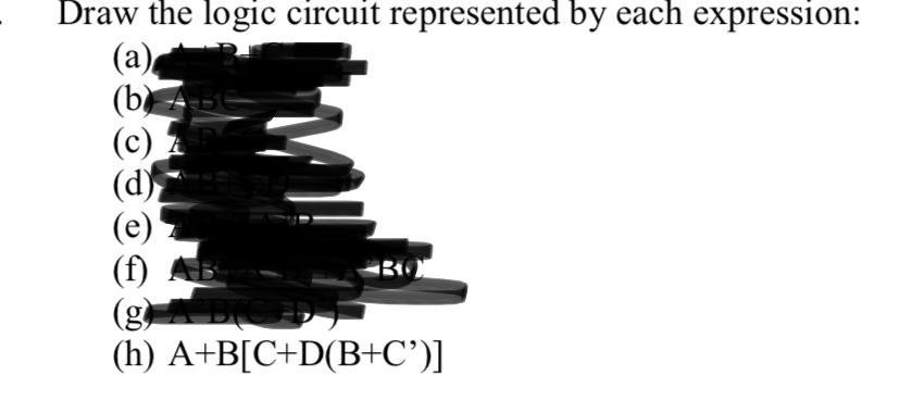 Solved Draw the logic circuit represented by each | Chegg.com