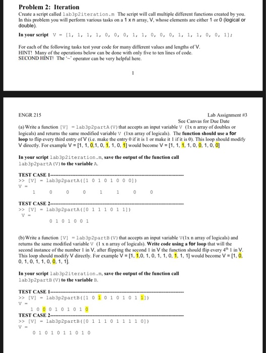 Solved Problem 2: Iteration Create a script called lab3p2 | Chegg.com