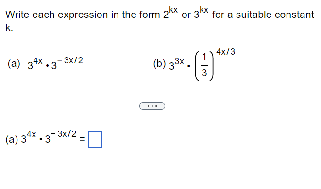 Solved Write each expression in the form 2kx or 3kx for a | Chegg.com