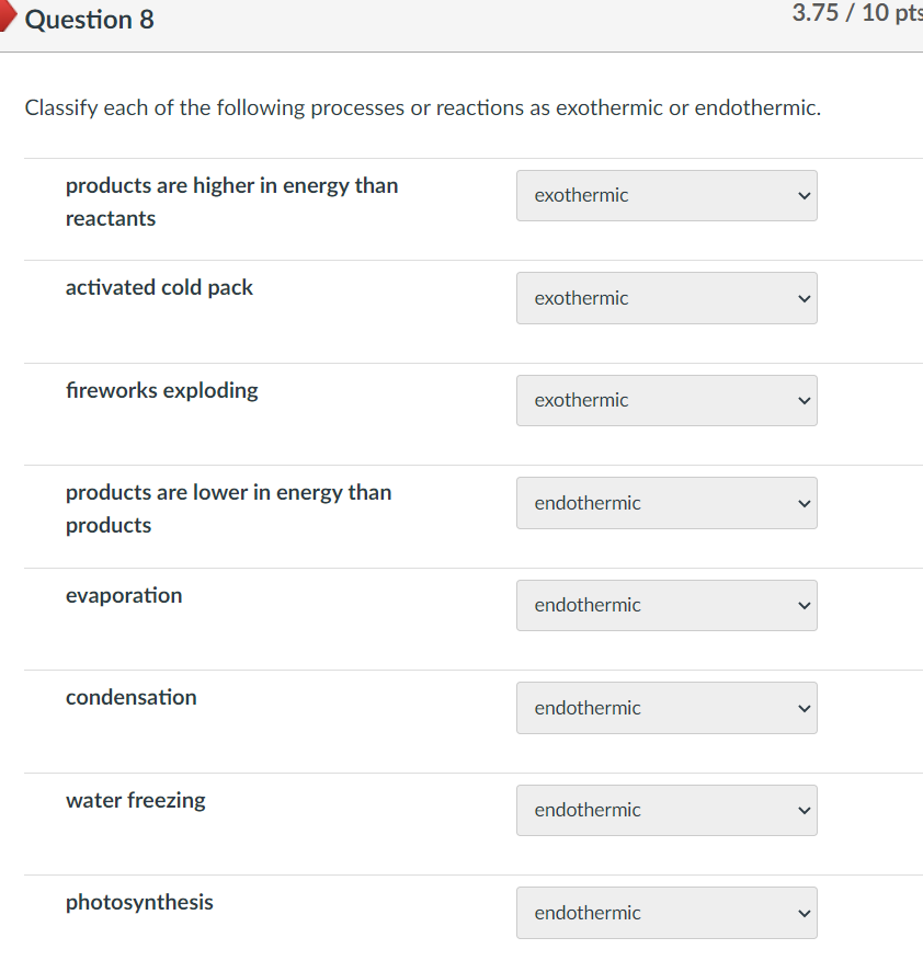 Solved Classify each of the following processes or reactions | Chegg.com