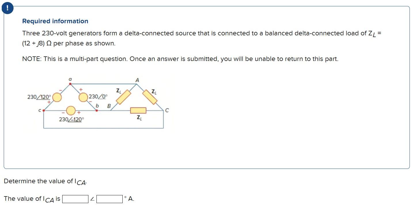 Solved Required information Three 230-volt generators form a | Chegg.com